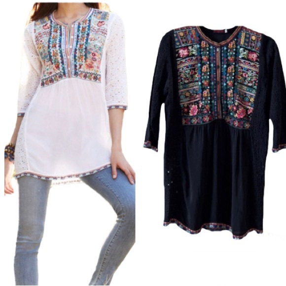 Johnny Was | Tops | Johnny Was Collection Petalsstyle Semisheer Eyelet ...